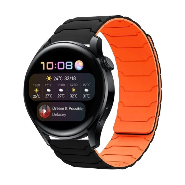 Reinforced silicone bracelet, for smartwatch, magnetic clasp, for Sams